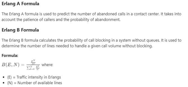 Erlang Formulas | NiCE