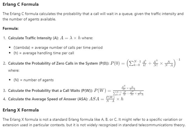 Erlang Formulas | NiCE